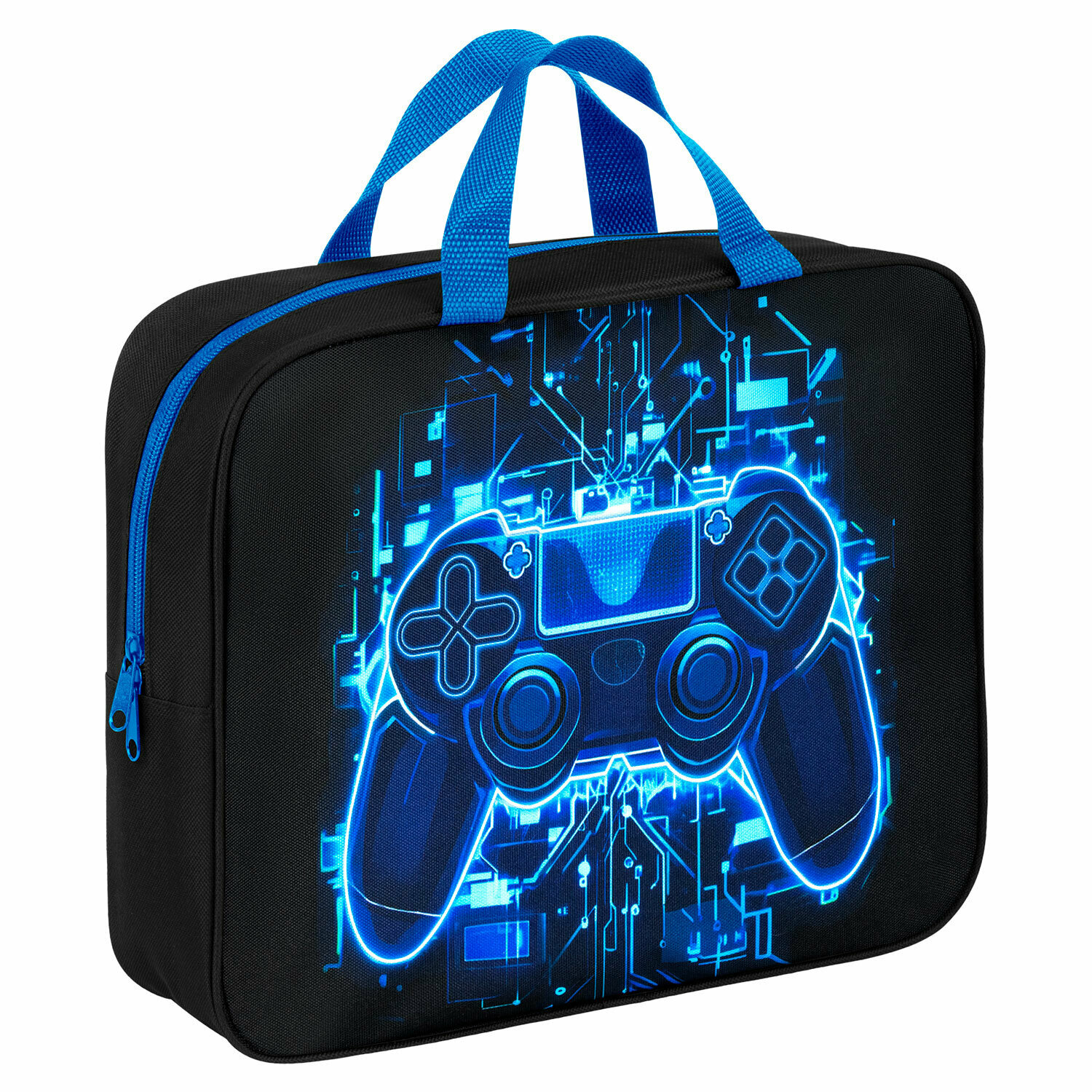 Папка с ручками Brauberg "Kids", Digital Gamepad, на молнии, А4, 1 отделение, полиэстер, 80 мм