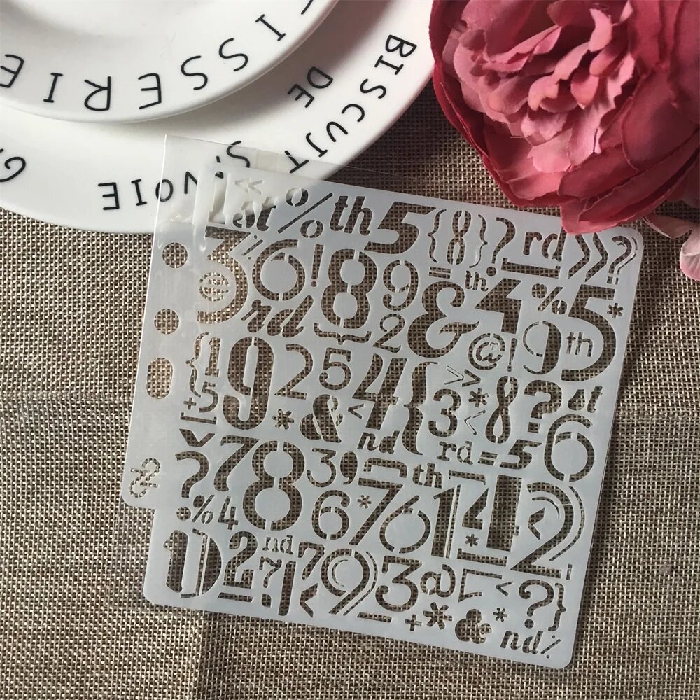 1 шт. 13 см 5,1 "номерная цифра DIY многослойные трафареты настенная живопись раскраска для скрапбукинга тиснение альбом декоративная бумага шаблон
