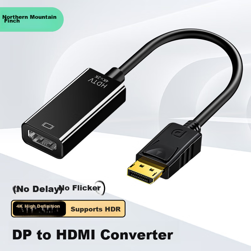 Beishanque DP to HDMI Converter Cable, 4K High-Definition DisplayPort Male to Female Video Adapter, for Connecting Laptops, Desktops to TVs, Monitors, And Projectors