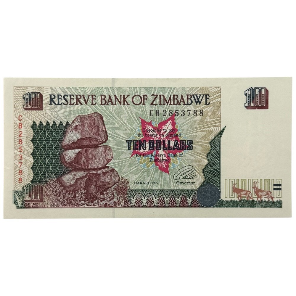 Зимбабве 10 долларов 1997 г. (Серия CB)