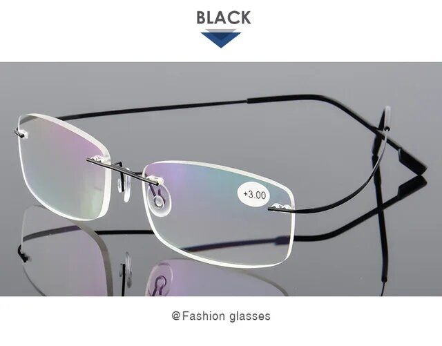 Титановые очки для чтения black +3.0