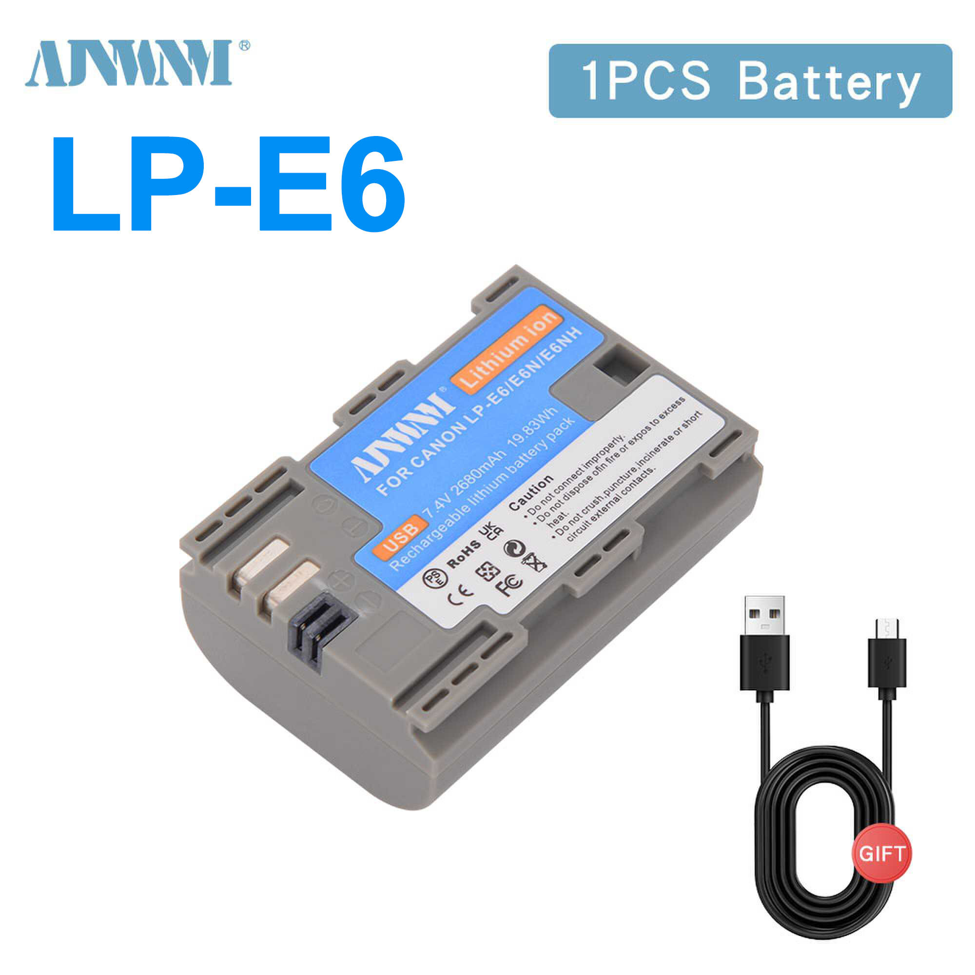 1 шт LP-E6D LP-E6NH аккумулятор с USB-входом для Canon EOS 5DS R 5D Mark II 5D Mark III 6D 7D 70D 80D аксессуары для камеры