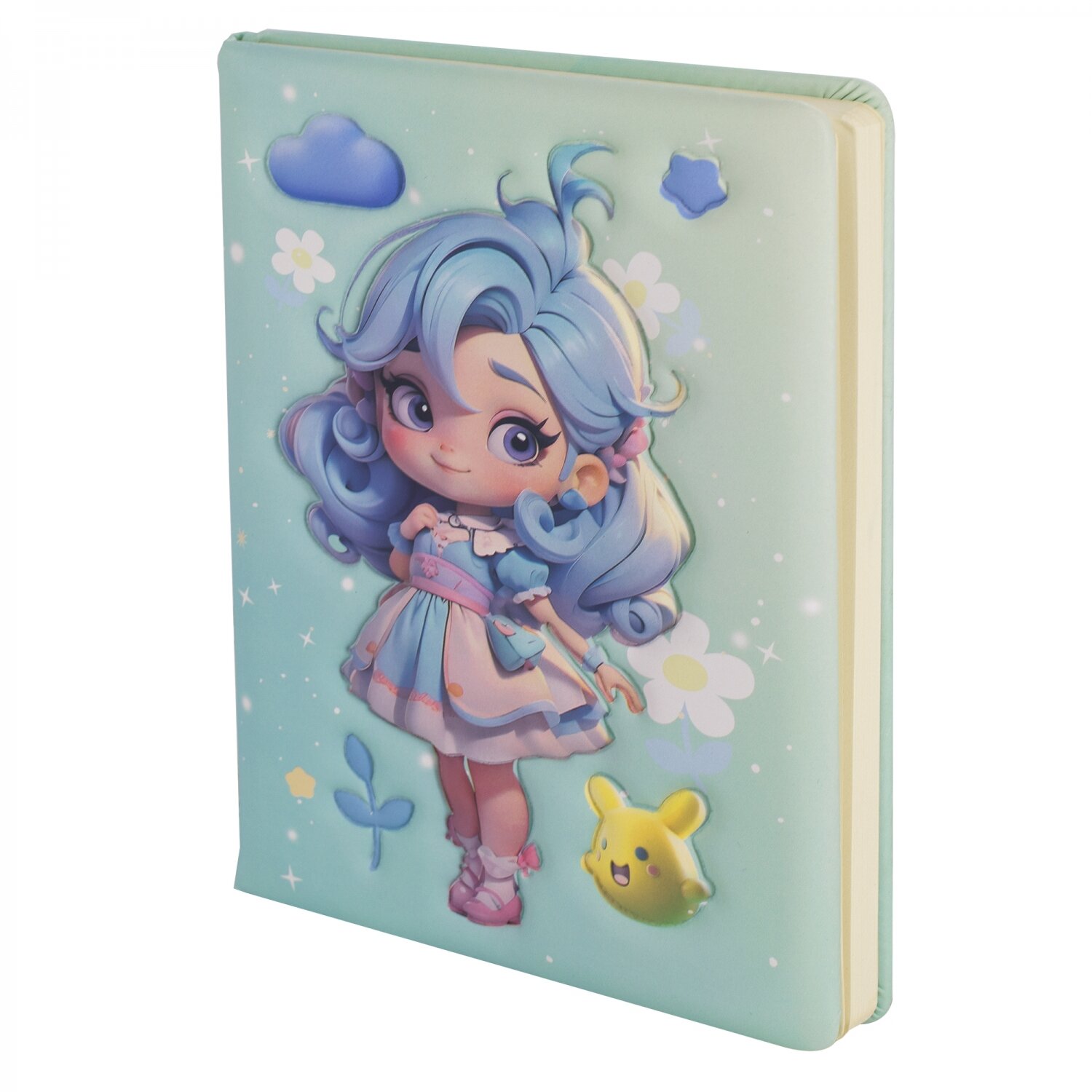 Блокнот подарочный с мягкой объемной обложкой "модница"аниме, 80 листов