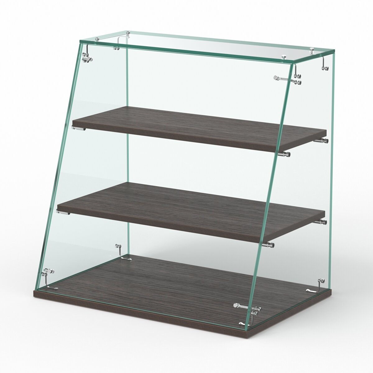 Витрина "сладость" №7КА-О-П для выпечки настольная с прямыми полками без дверок пдсп, Дуб Венге