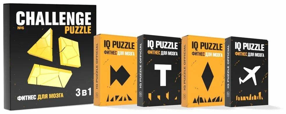 Развивающие IQ головоломки пазлы для взрослых Набор из 5 шт. / IQ PUZZLE для детей тренажер для мозга