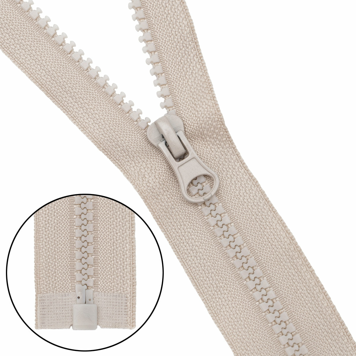 Молния разъемная тракторная т5 1 замок 70см (572 светло-бежевый), 10 шт