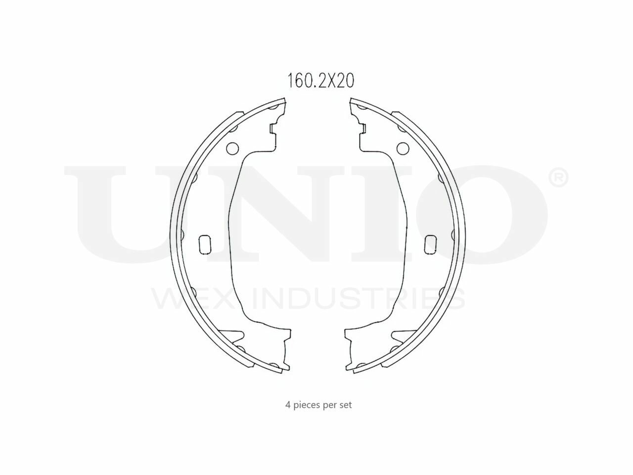 Колодки тормозные барабанные задние, для БМВ 3 (E46, E90-E93, F30-F80) 97-, 1 (E81, E82 E87 E88 F20 F21) 04- BMW 04- артикул BRP-10065 производителя UNIO