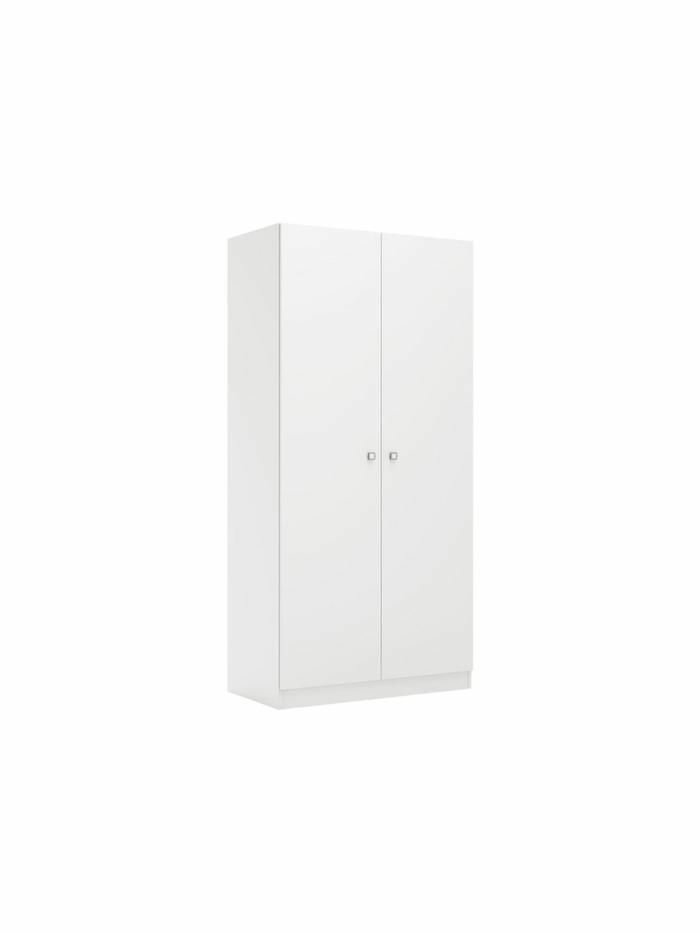 Распашной шкаф для одежды и хранения вещей детский Симпл 16 с полками, со штангой, 89.8х51.6х190 см, Белый