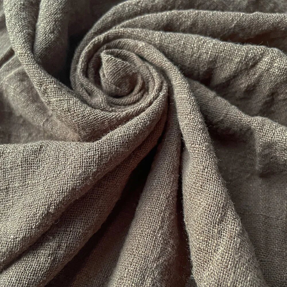 Льняная хлопковая ткань Findohope 45x125 см Серый, Кофе