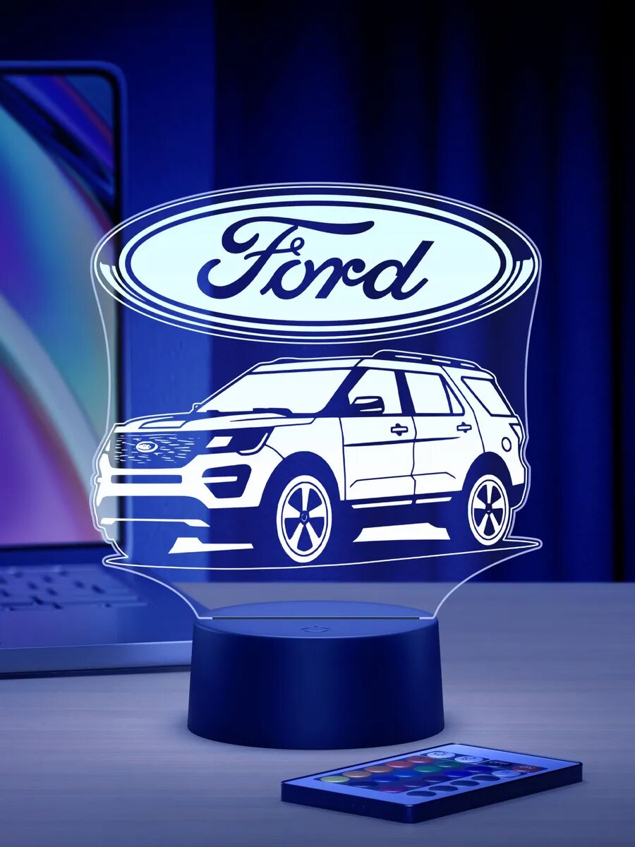 Ночник Автомобиль Форд - Ford. Подарок автолюбителю — декор в гараж или кабинет в духе автокультуры: любимые машины, тюнинг, автоспорт и эстетика дрифта.
