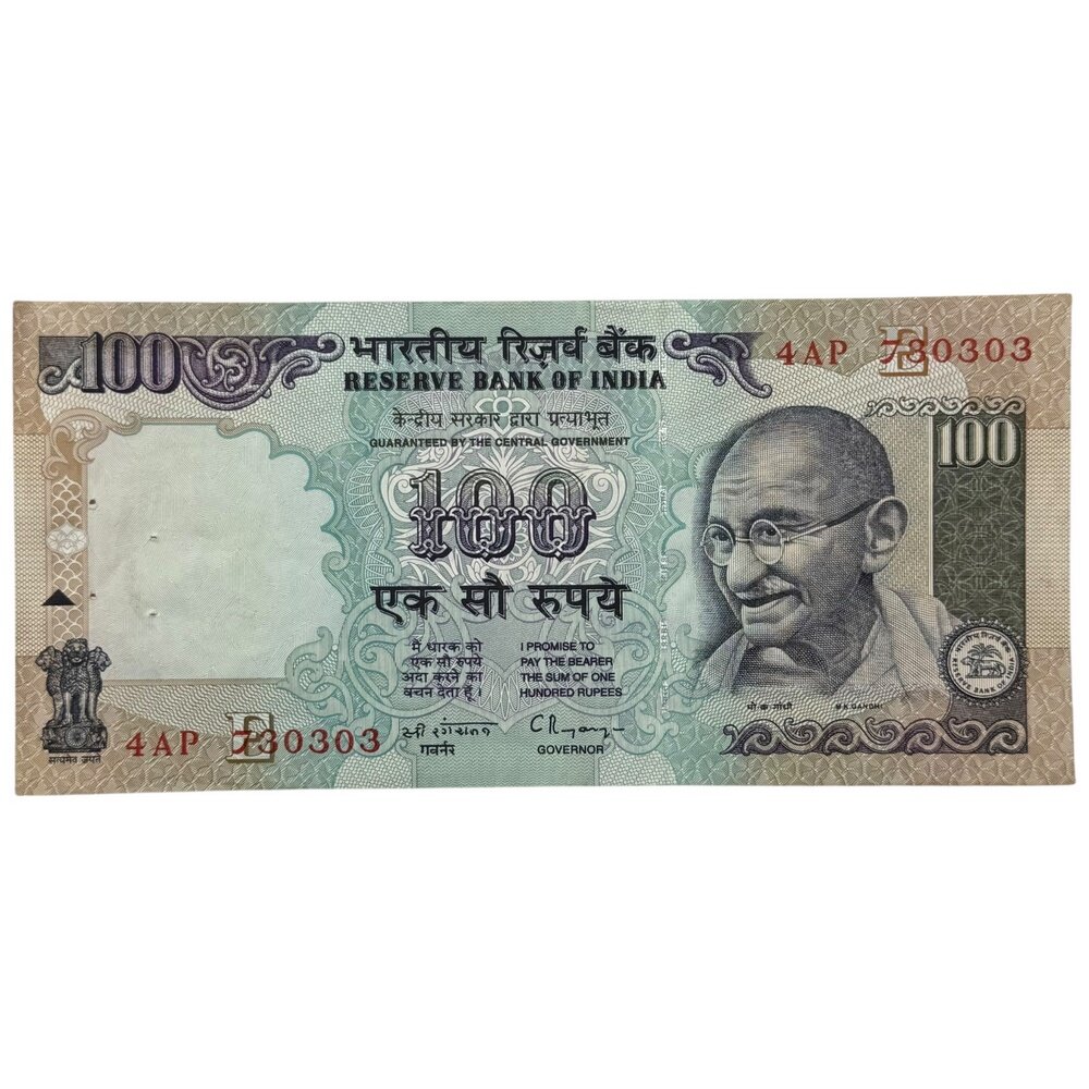 Индия 100 рупий 1996 г. (Подпись C. Rangarajan) (Литера E) (Серия 4AP)
