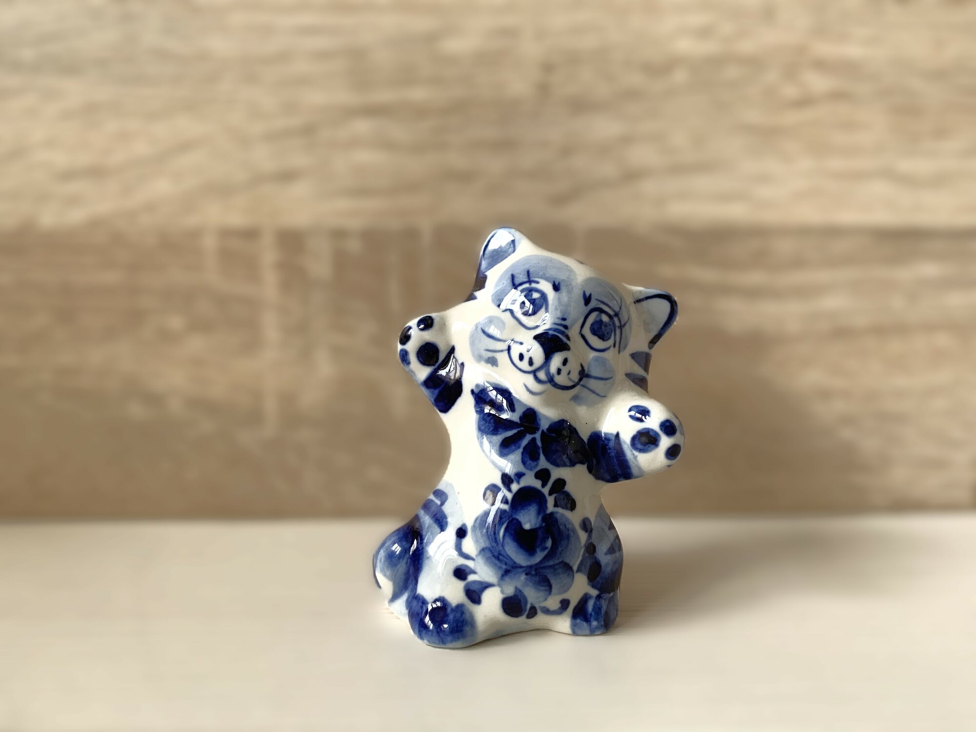 Гжель статуэтка кот весёлый