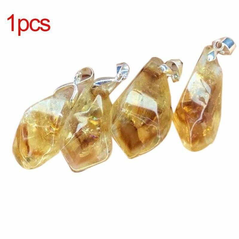 Кулон из натурального бразильского цитрина, энергетический камень, сделай сам, исцеляющий кристалл, женское элегантное ожерелье, подвеска для изготовления ювелирных изделий