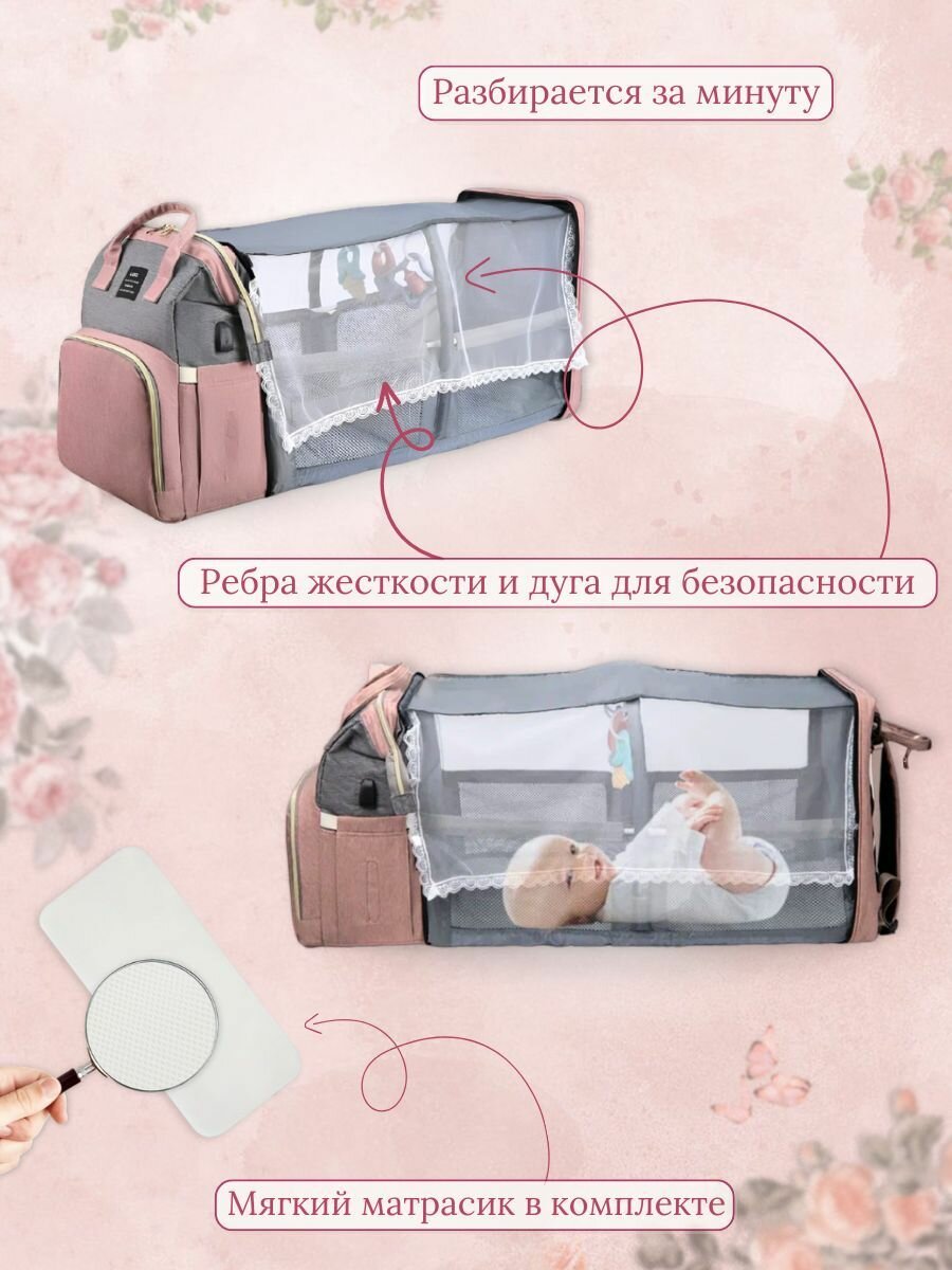 Рюкзак-трансформер для мамы и малыша, многофункциональная сумка для прогулок с ребенком — фото 1