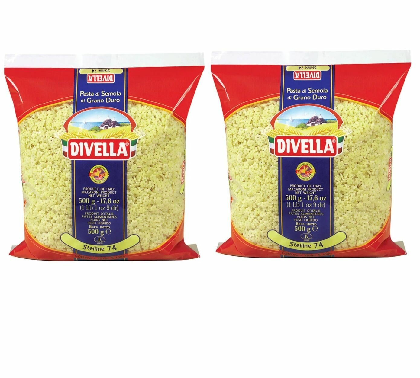 Divella макаронные изделия Стеллине(Stelline) 500гр(Набор из 2шт)