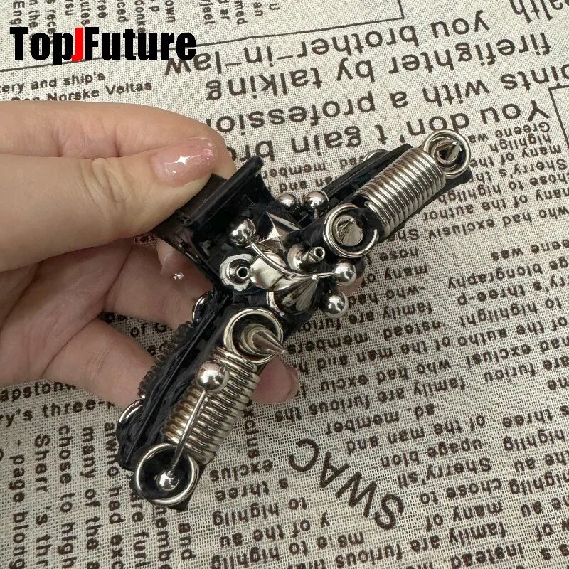 Кожаный зажим-краб для волос