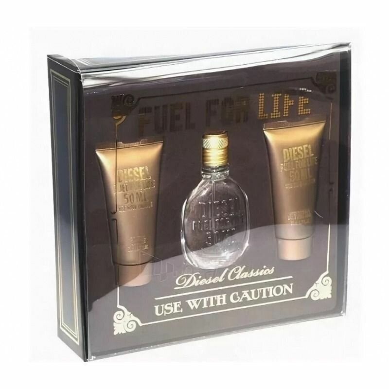 Diesel, Fuel for Life Men, набор: т. вода, 30 мл + гель д. душа, 50 мл+ бальзам п. бритья, 50 мл