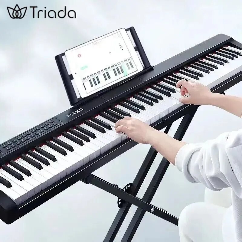 Русские клавиши, полноразмерный цифровой синтезатор с 88 клавишами и Bluetooth, черный