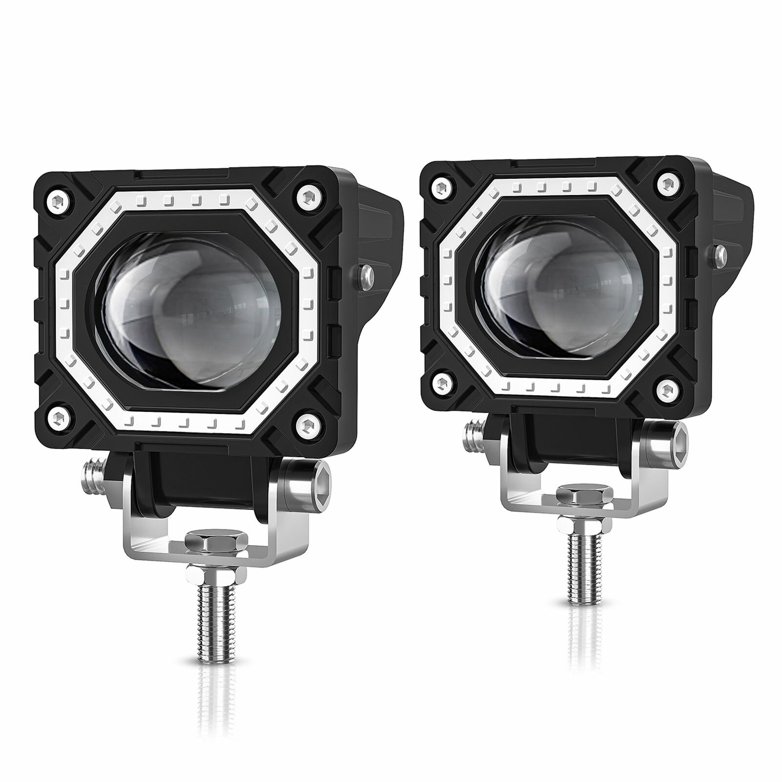 2 шт. Мотоцикл Дополнительные Фары LED ПТФ 120W 3000K/6000K/8000K 12000LM Водонепроницаемые