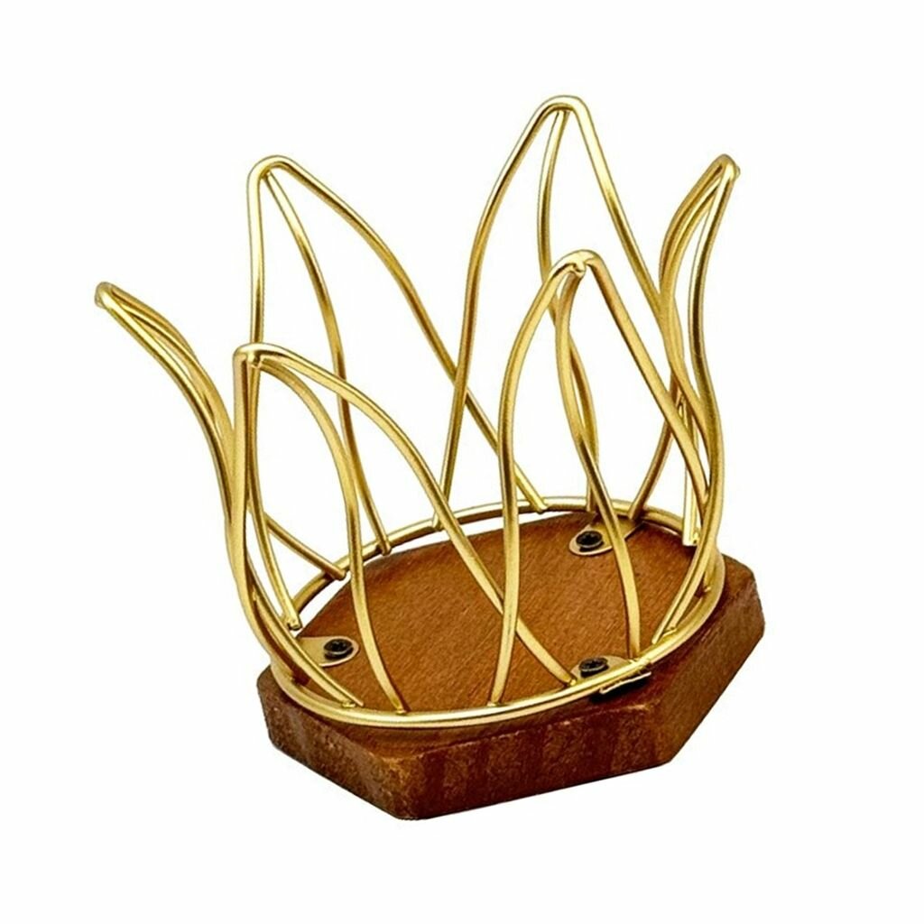 Корзина для хранения кофе из железного дерева-золотая