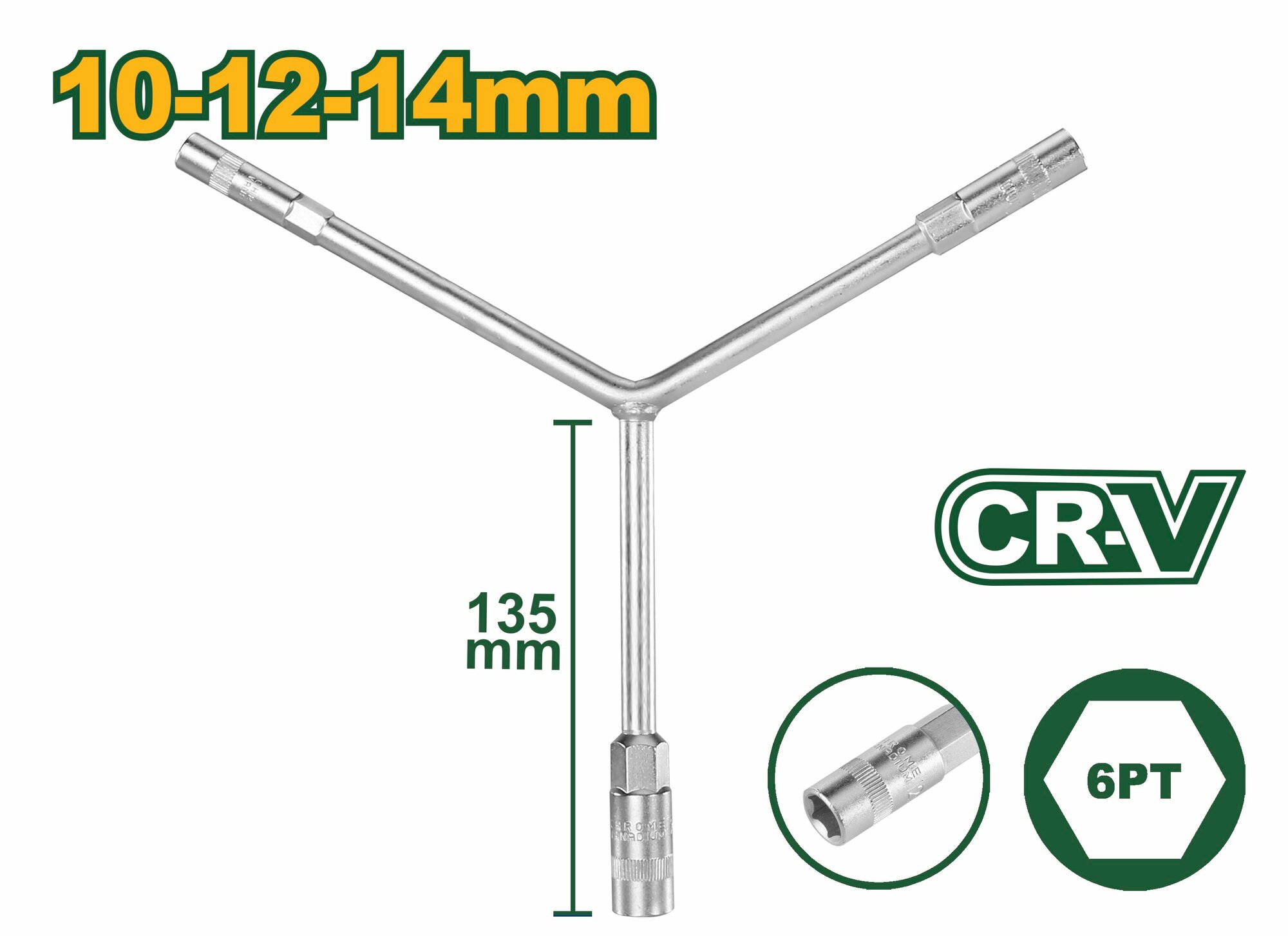 Торцевой Y-образный ключ 10-12-14 мм JADEVER JDTH2102