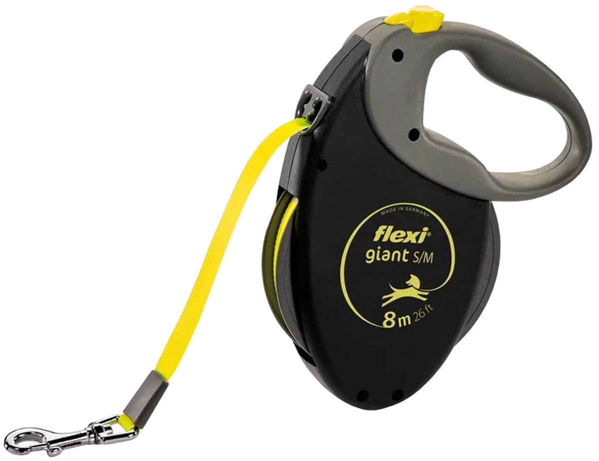 FLEXI GIANT NEON TAPE – Флекси ременной поводок-рулетка для крупных собак, 8 м, размер S/M