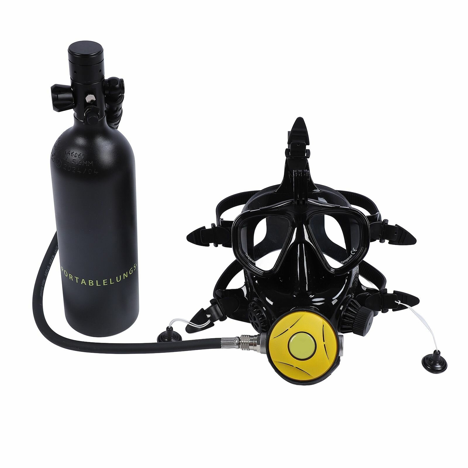 Мини-система акваланга DIDEEP с полнолицевой маской, 180 угол обзора, 1л, переносное оборудование для подводного исследования, черный
