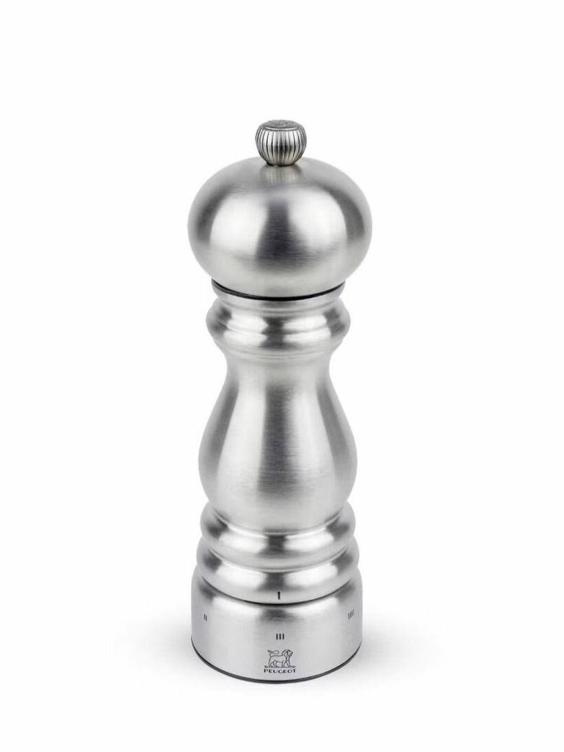 Мельница для соли ручная PEUGEOT Paris Chef, 18 см, 6 степеней помола, нержавеющая сталь, серебристая