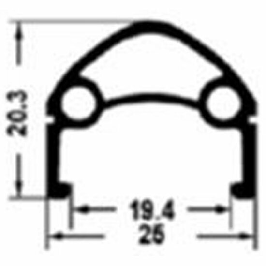 Обод велосипедный Horst H35236 26", двойной, пистонированный, дисковый тормоз, (559х25/19.4х20.3мм 36отв.) черный, 00-180911