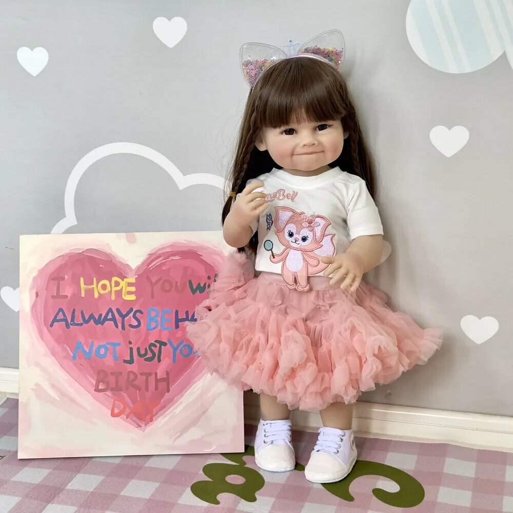 Кукла Реборн 55 см - силиконовый пупс, реалистичная, коллекционная, для девочек