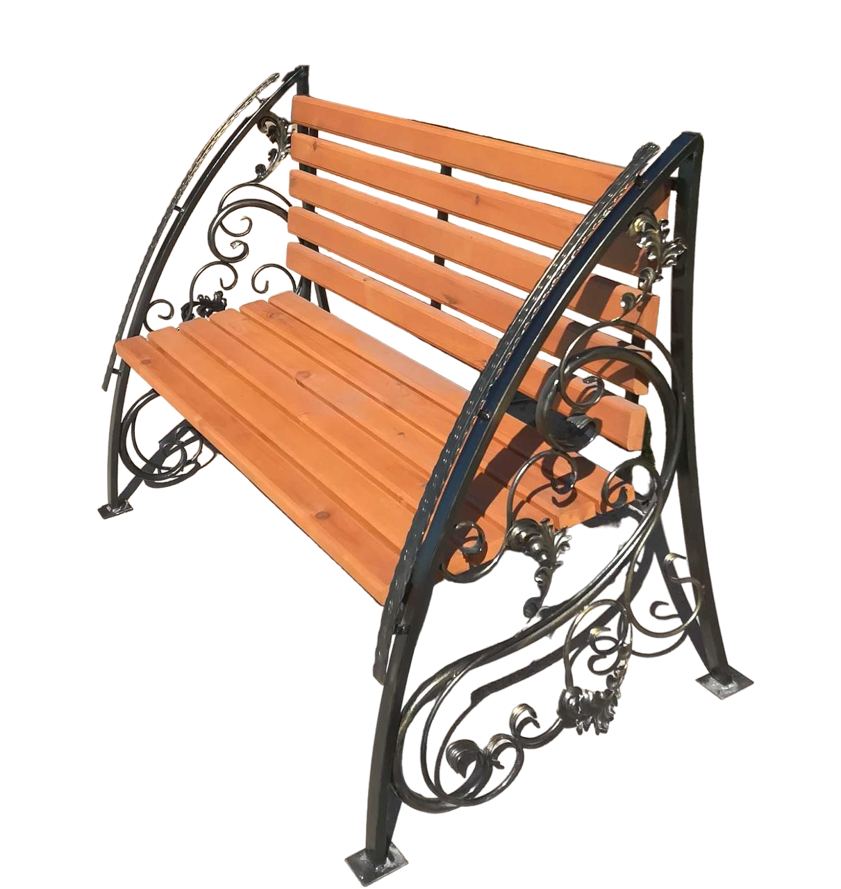 Кованая скамейка садовая, металлическая скамья, лавочка для дачи МА-6