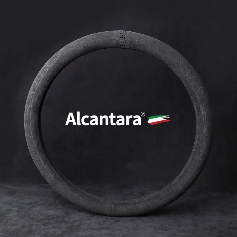 38 см чехол на руль автомобиля из алькантары, импортный замшевый кожаный чехол на руль с Disc Black