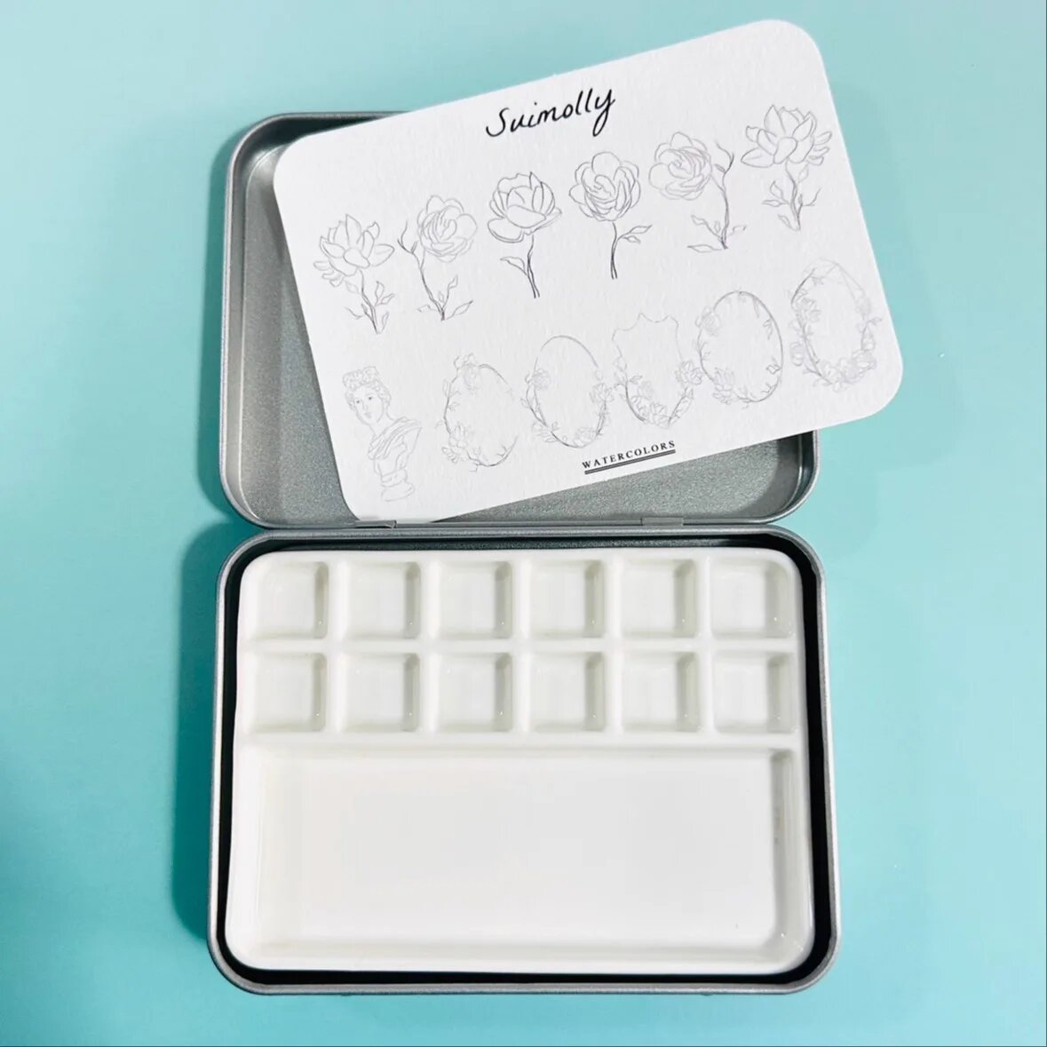 Керамическая палитра для акварели 6 сеток/12 сеток 12 grids