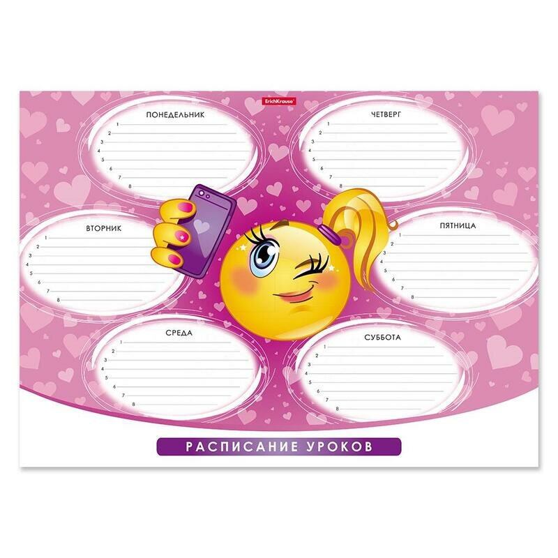 Расписание уроков Erich Krause А3 Смайлики Селфи 49722