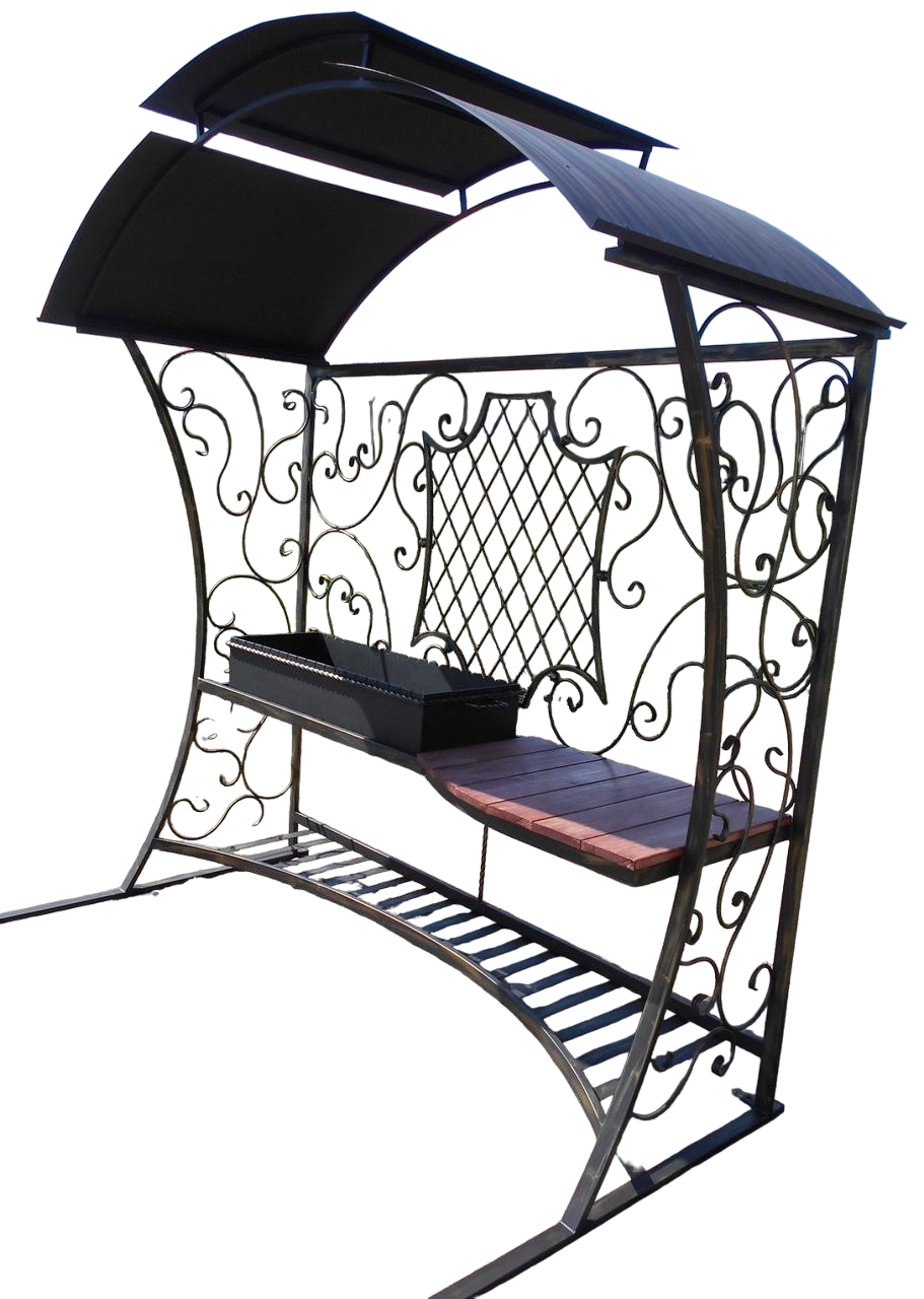 Мангал с крышей, с навесом, для дачи и дома, ручная работа с элементами ковки