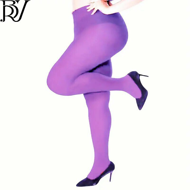 Чулки, 80D, большие размеры, фиолетовые