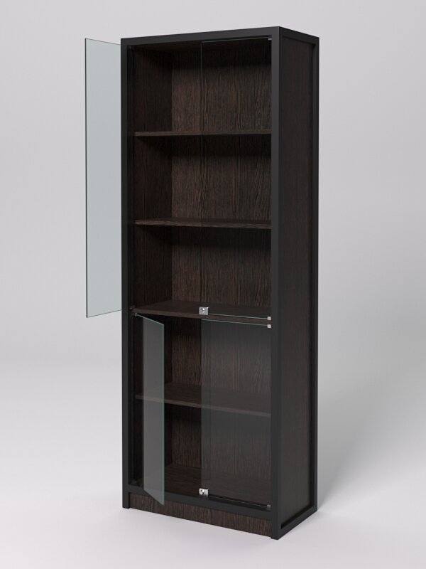 Шкаф-витрина офисный ШВ-51 "стронг" в стиле лофт, Дуб Венге. Производитель товара - компания Westcom.