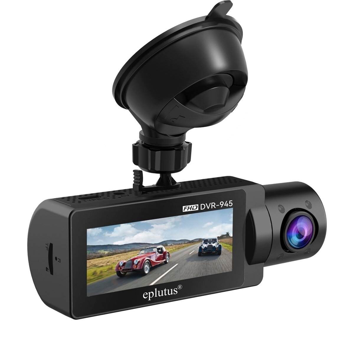 Видеорегистратор с экраном 3,2" 3-камеры FHD Eplutus DVR-945 (черный)