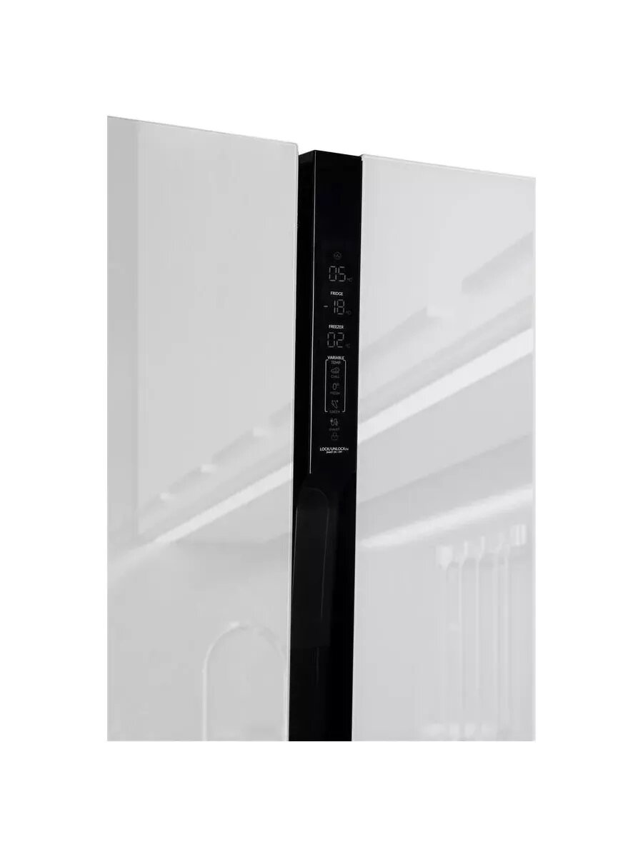 Холодильник Hyundai CS6073FV белое стекло