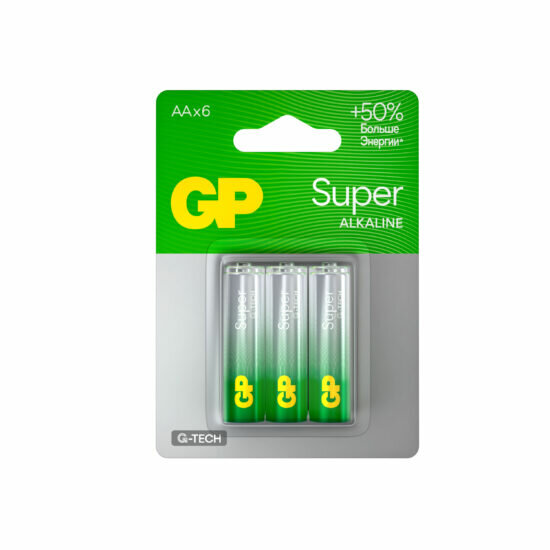 Батарейки GP, Super Alkaline, АA/LR6, 6 шт/уп