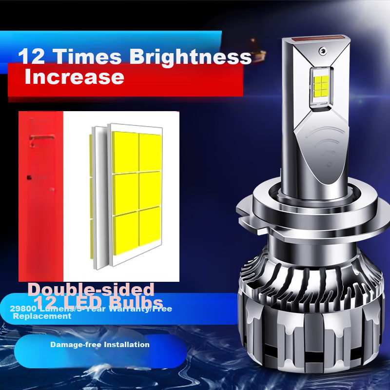 Paisu Car LED Headlights, 9005 LED High Beam And Low Beam, Car Lights, Ultra-Bright Car Bulbs, White Light Headlights, 6500K, No Damage Installation Modification, Front Car Light Modification