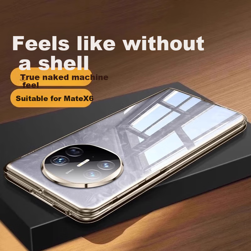 Best Coac Transparent Case for Huawei Mate X6 Foldable Screen Protector Full Coverage Ultra Thin Transparent Anti-drop Heat Dissipation Women Men Transparent Case