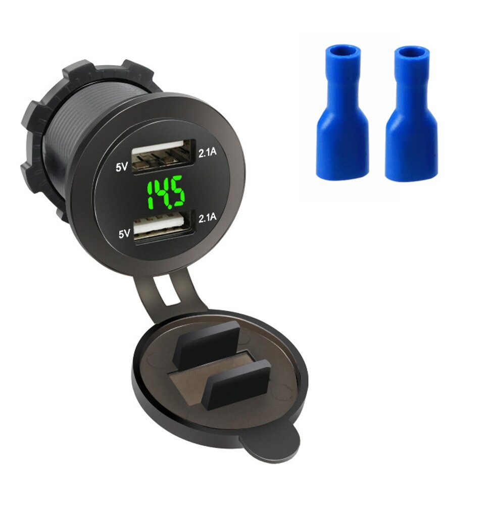 Двойная USB-розетка для зарядного устройства, водонепроницаемая розетка 12 В/24 В, 4,2 А, адаптер быстрой зарядки автомобильных лодок, морских судов