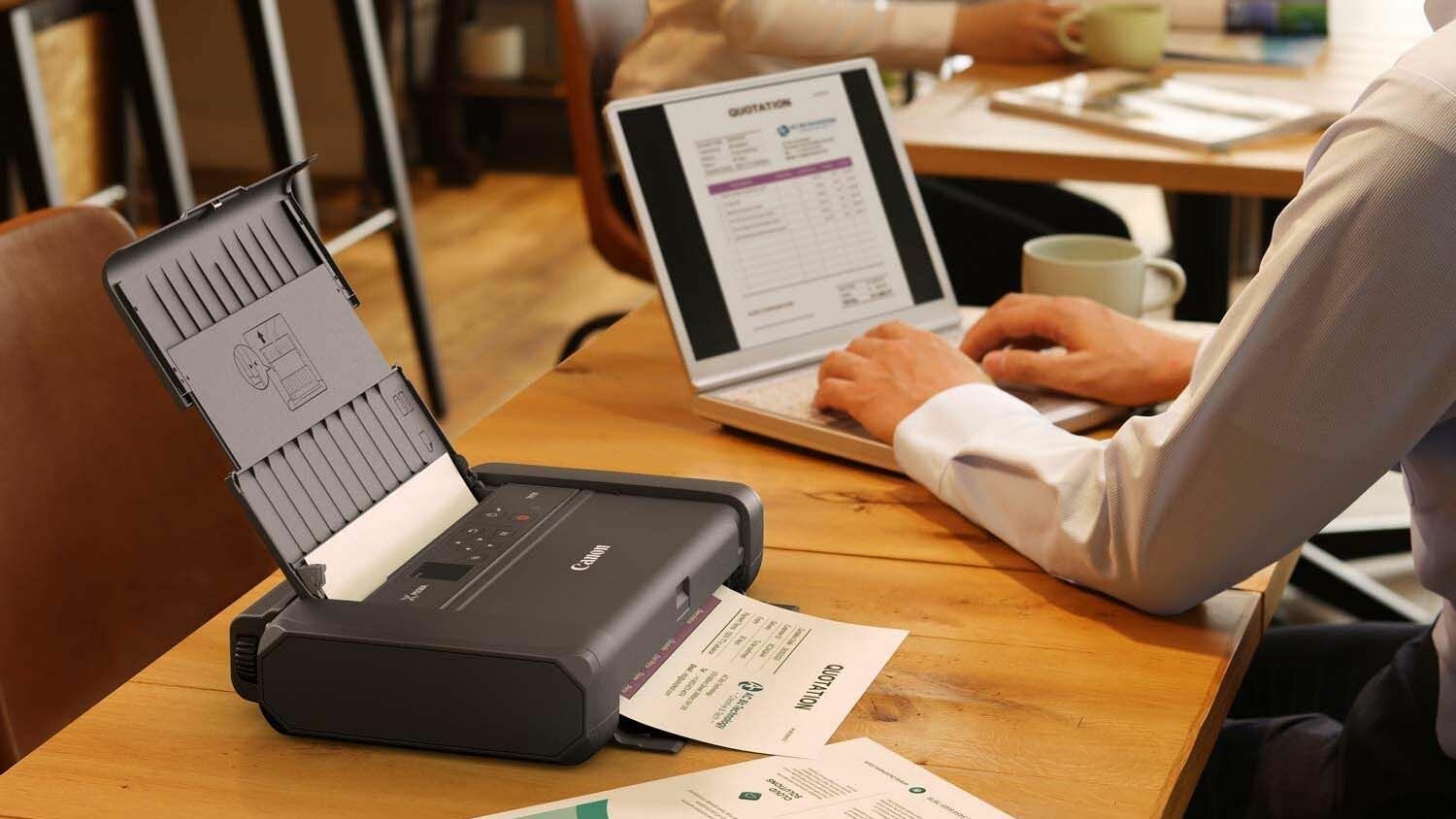 Струйный принтер Canon Pixma TR150, USB Type-C, цветной, 4 цвета, для малого офиса, с батареей