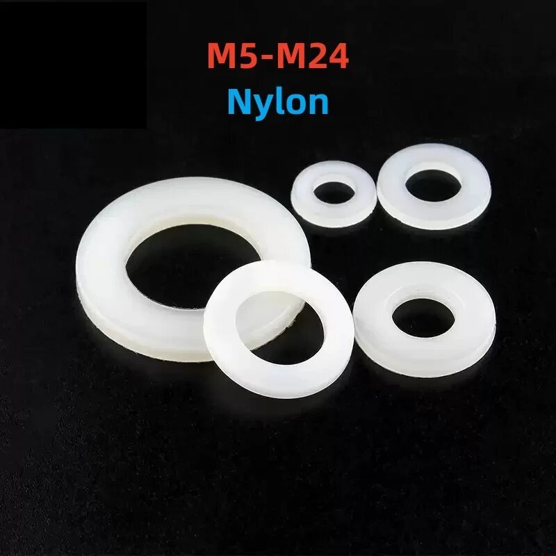 Пластиковые нейлоновые шайбы M5-M24 белые M22x42x3.0-5pcs