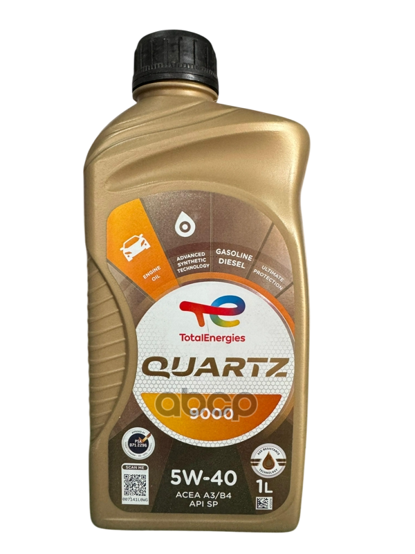 QUARTZ 9000 5W40 ACEA А3/B4 API SP/CF 1 л масло моторное (made in France) TotalEnergies арт. 229707