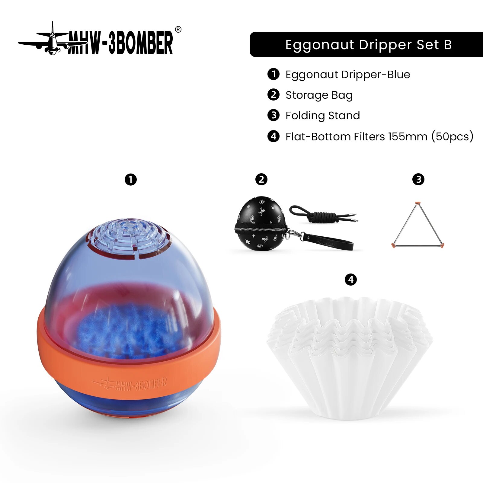 MHW-3BOMBER Портативная капельница для кофе Blue Set