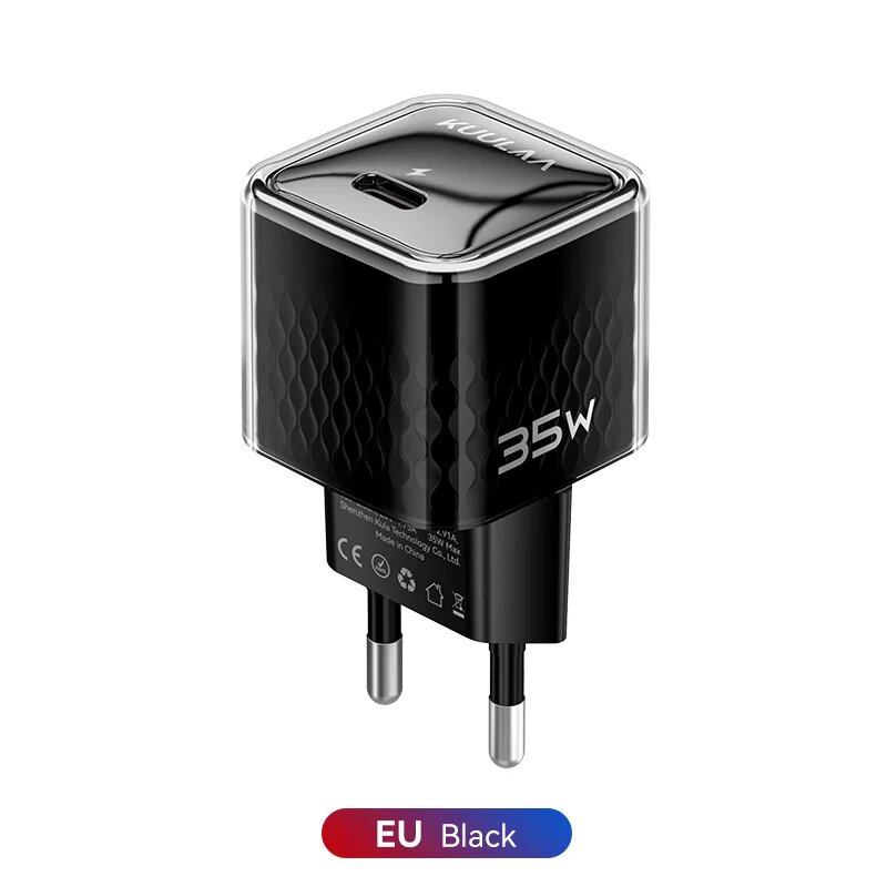 KUULAA USB C Зарядное устройство 35 Вт GaN Type C PD Быстрая зарядка для iPhone 15 14 13 12 11 Pro Max Для iPad Pro Air iPad mini Huwei Xiaomi