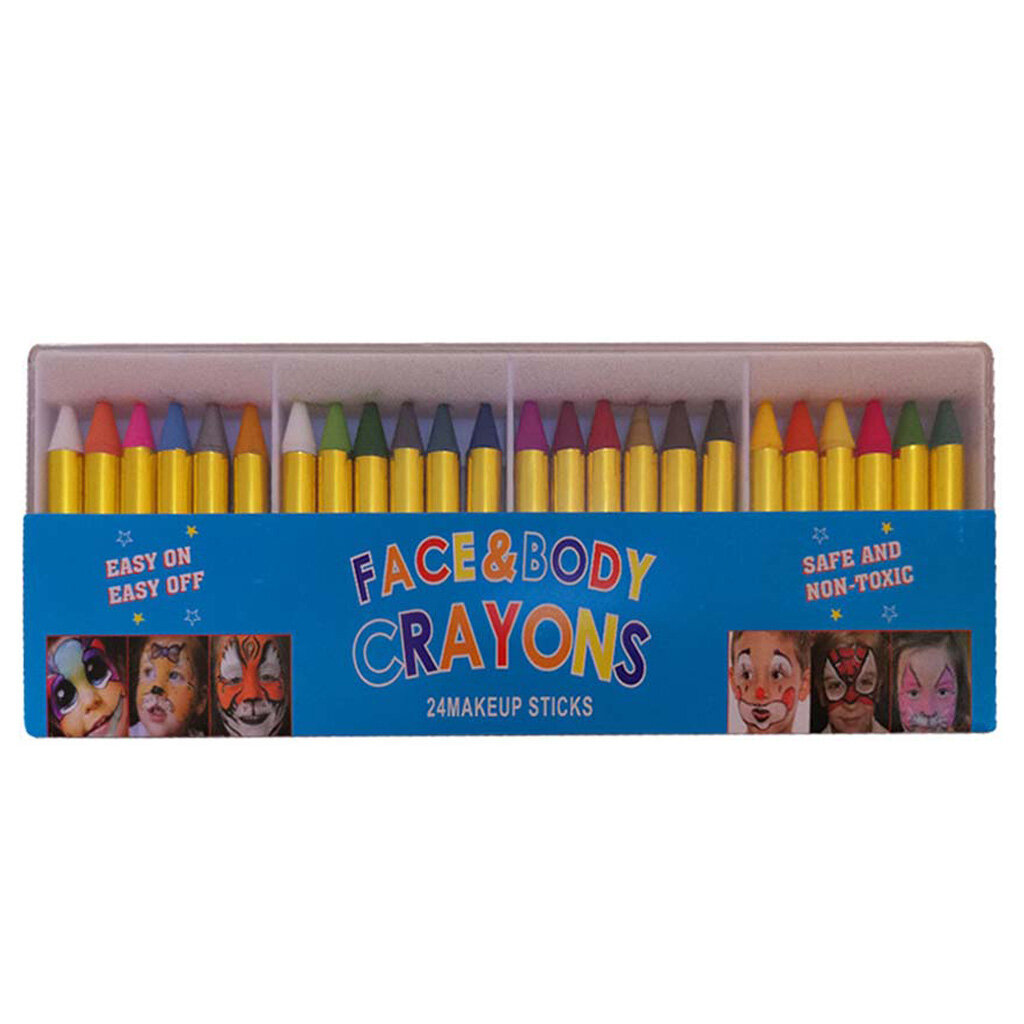 24 цвета, раскрашенные мелки для лица, детские карандаши для рисования лица, тела, макияжа, мелки
