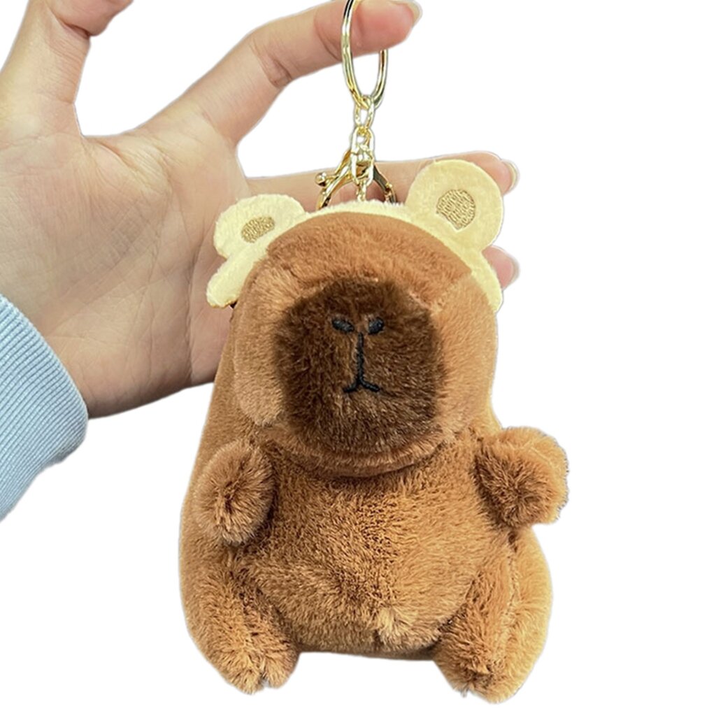 Симпатичные брелки смешные животные Keyrings Capybara Doll Gristmar Gift Gutder Dishile Gutember Pronge Machine Supply